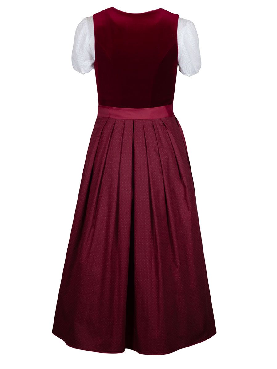 KINGA MATHE Dirndl Alice, Samt, rot, festlich | LEISMÜLLER